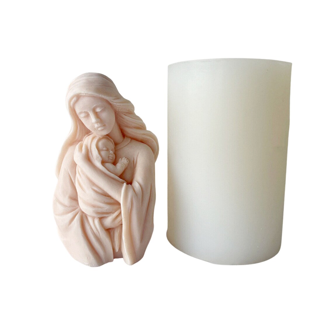 Blessed Virgin Mary With Baby Jesus Silicone Candle Mold DIY Candles ...