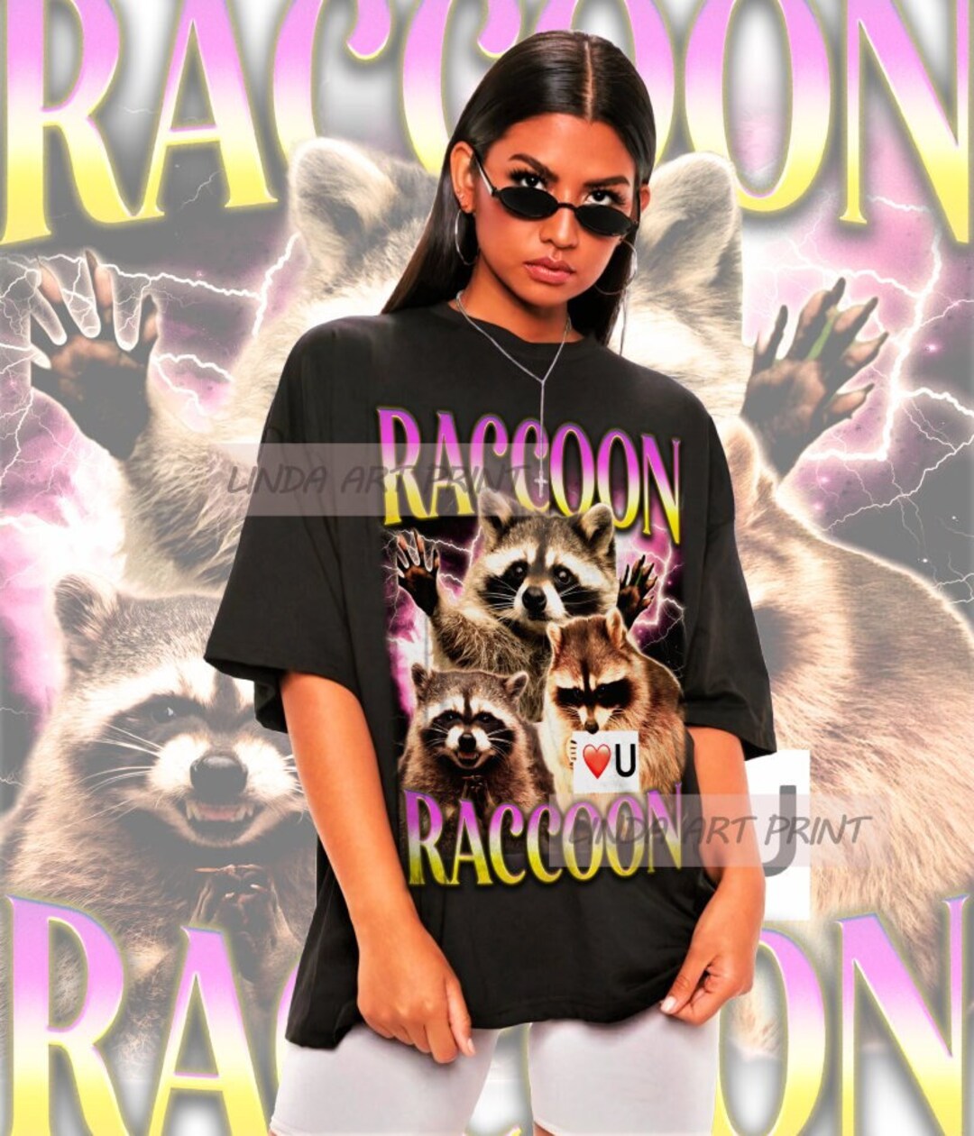 Retro Raccoon Shirt -raccoon Sweatshirt,raccoon Sweater,raccoon Lover ...