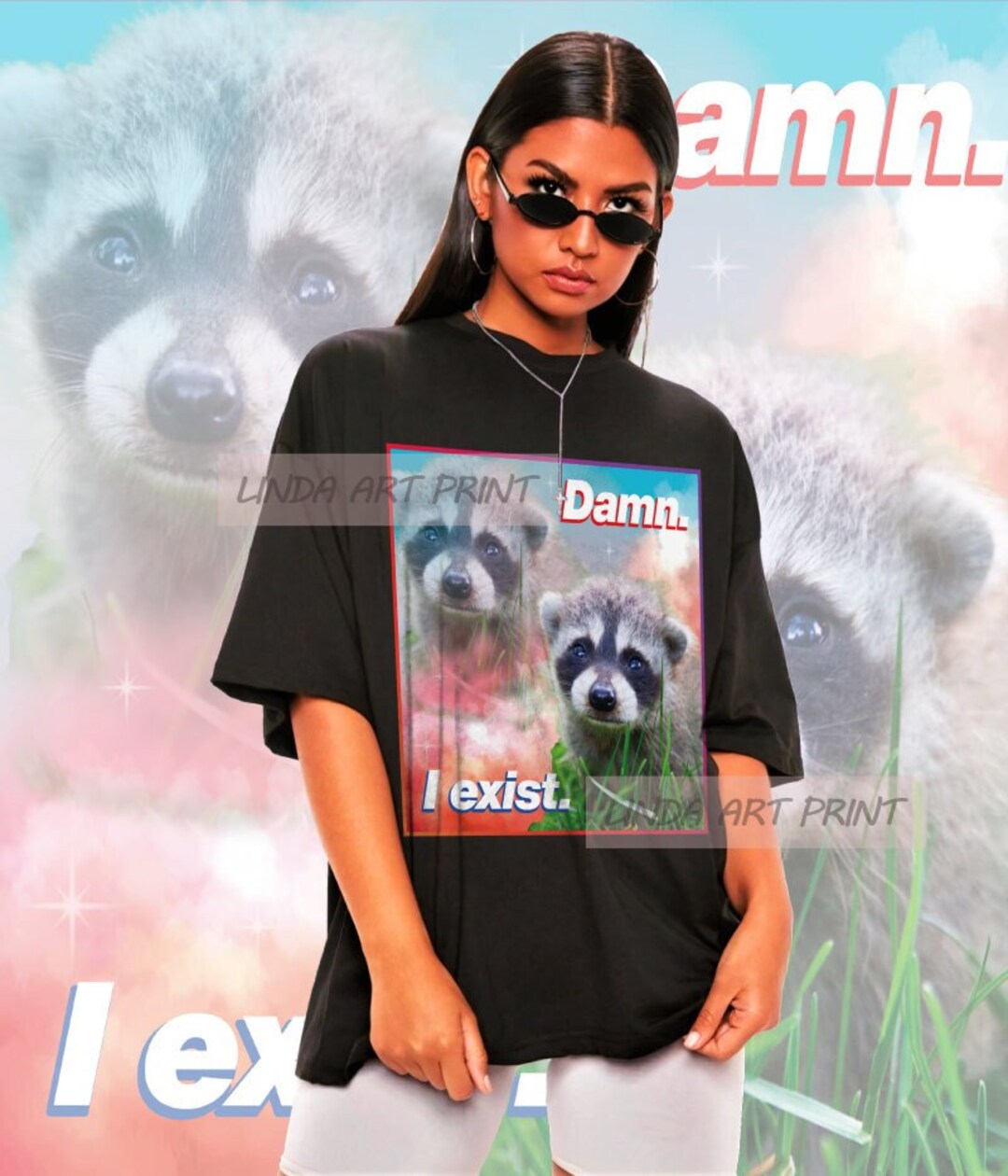 Damn I Exist.-meme Tshirt,opossums Lover Shirt,opossums Shirt,sad ...