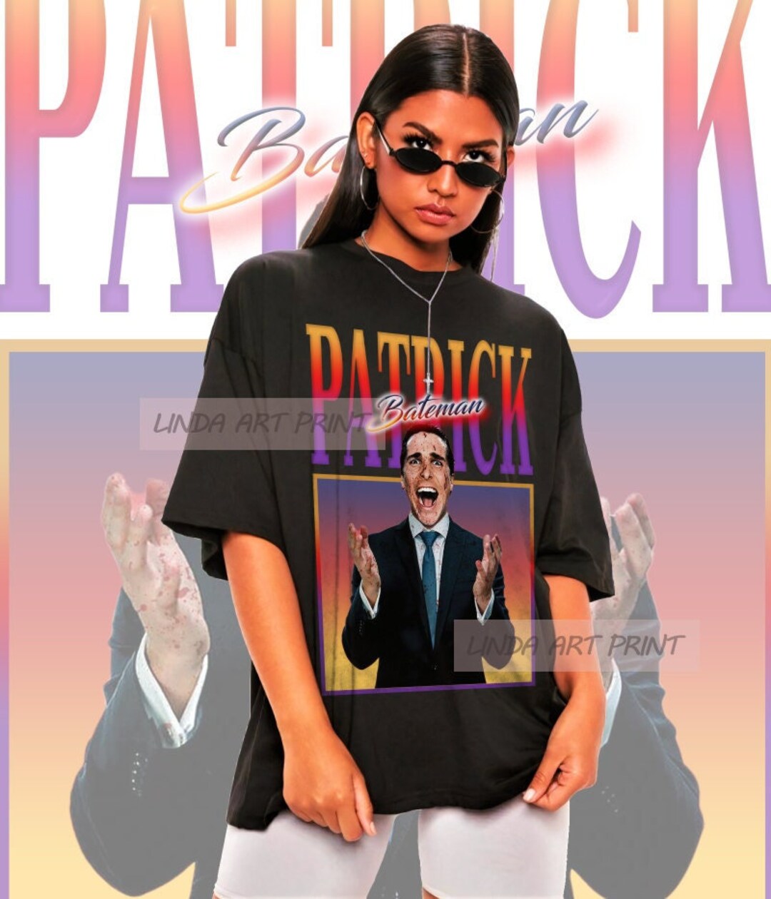 Retro Patrick Bateman Shirt -patrick Bateman Merch,patrick Bateman T ...