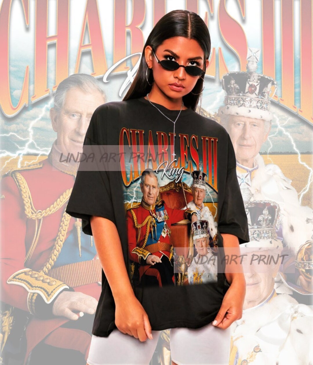Retro King Charles III Shirt - King Charles Tshirt,king Charles T-shirt ...
