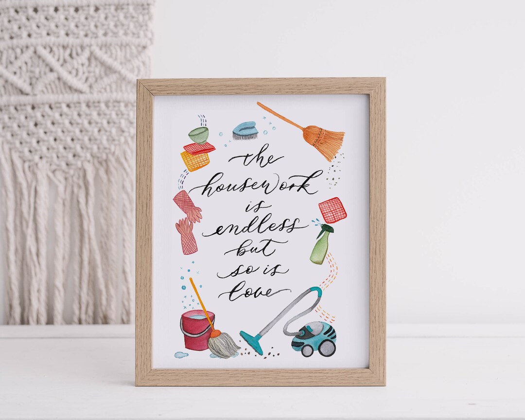 Housework and Love - English, Printable Poster A4 - Etsy