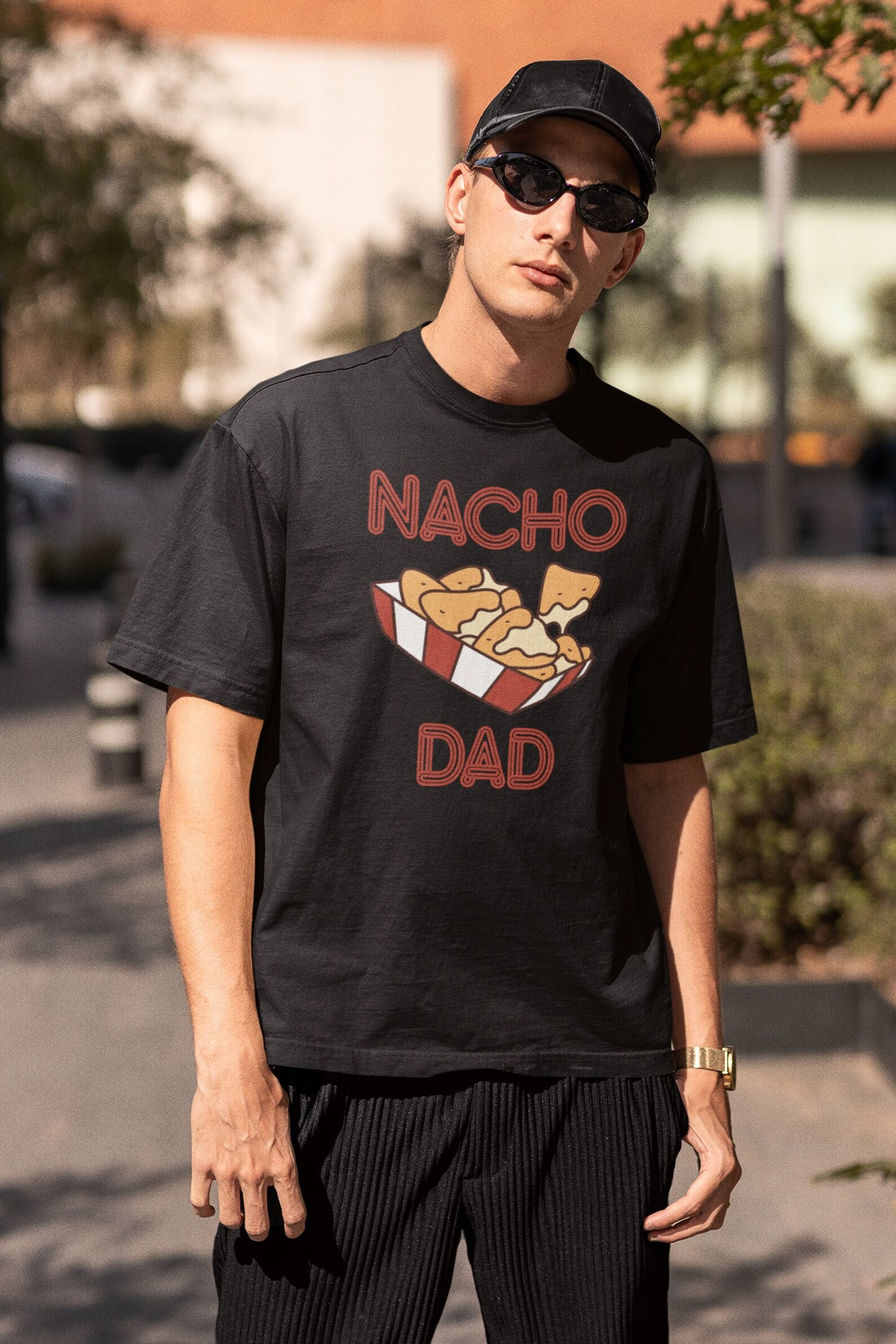 Dad Joke T-shirt Nacho Dad, Nachos Shirt, Funny Retro Style Tee Gift ...