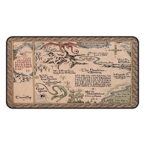LOTR Middle Earth Map Mousepad | the Hobbit Map Desk Mat | Gift for ...