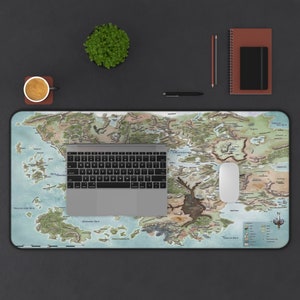 Dungeons & Dragons Map Mouse Pad | Forgotten Realms Desk Mat | Gift for ...