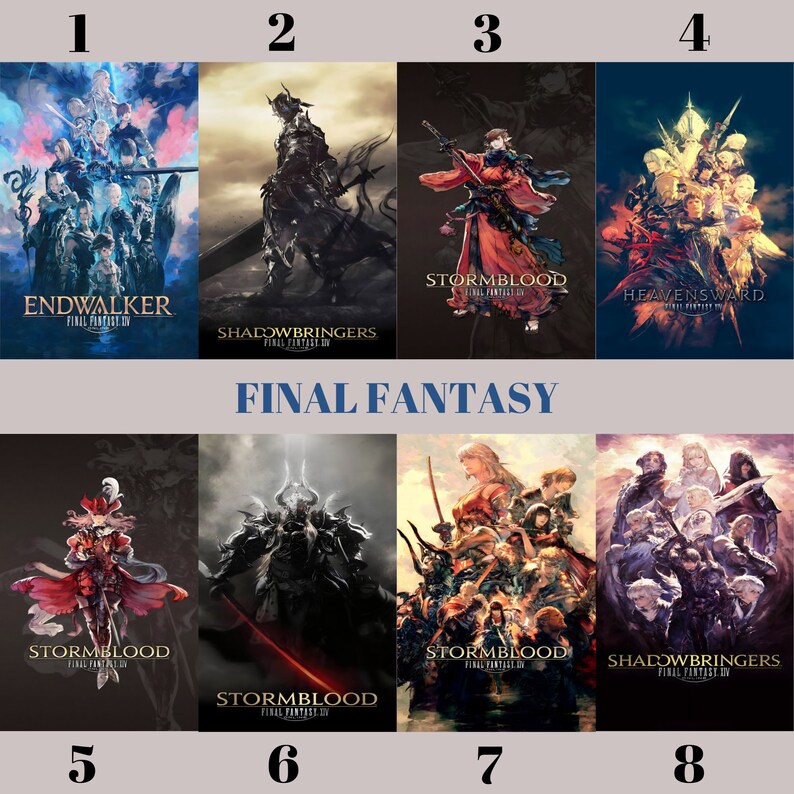 Final Fantasy XIV Endwalker Poster Shadowbringers Wall Decor Stormblood ...