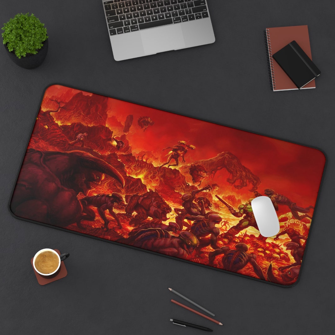 Doom Eternal Hell Mousepad Doom Slayer Desk Mat Anime Desk Mat Gift for ...