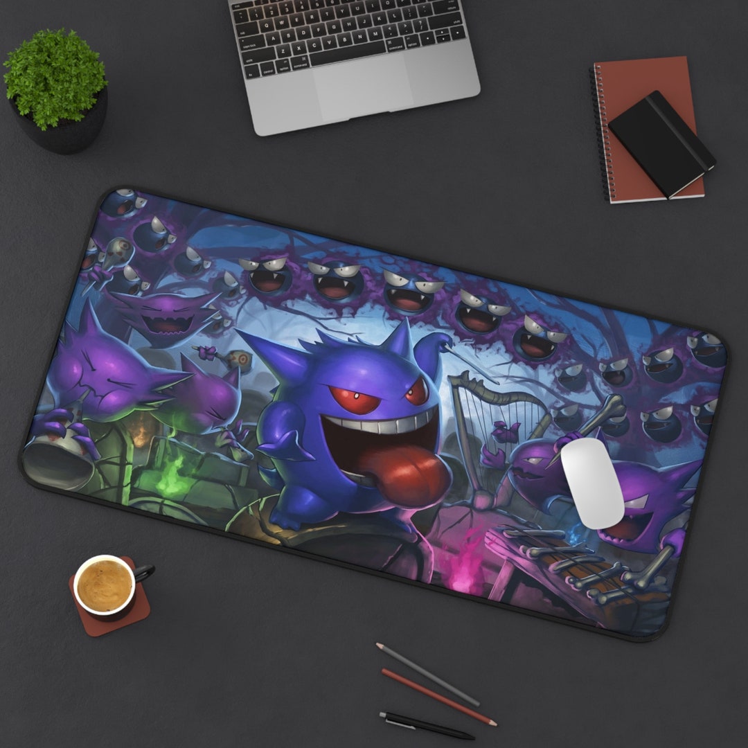 Gengar, Haunter, and Gastly Gaming Desk Mat Anime Mouse Pad Gift for ...