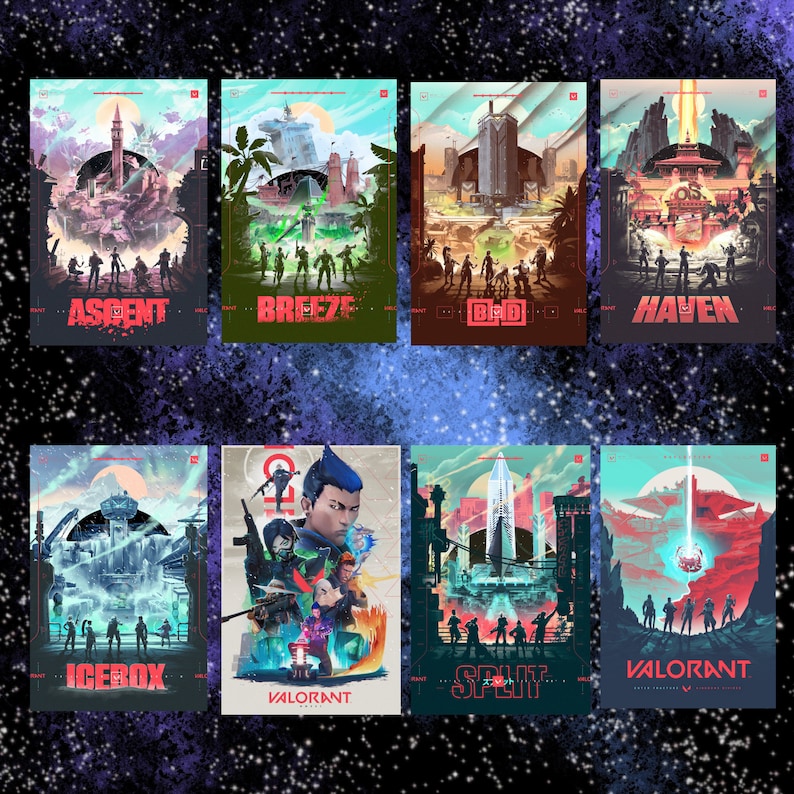2023 Valorant Maps Poster Reyna Jett Valorant Gaming - Etsy