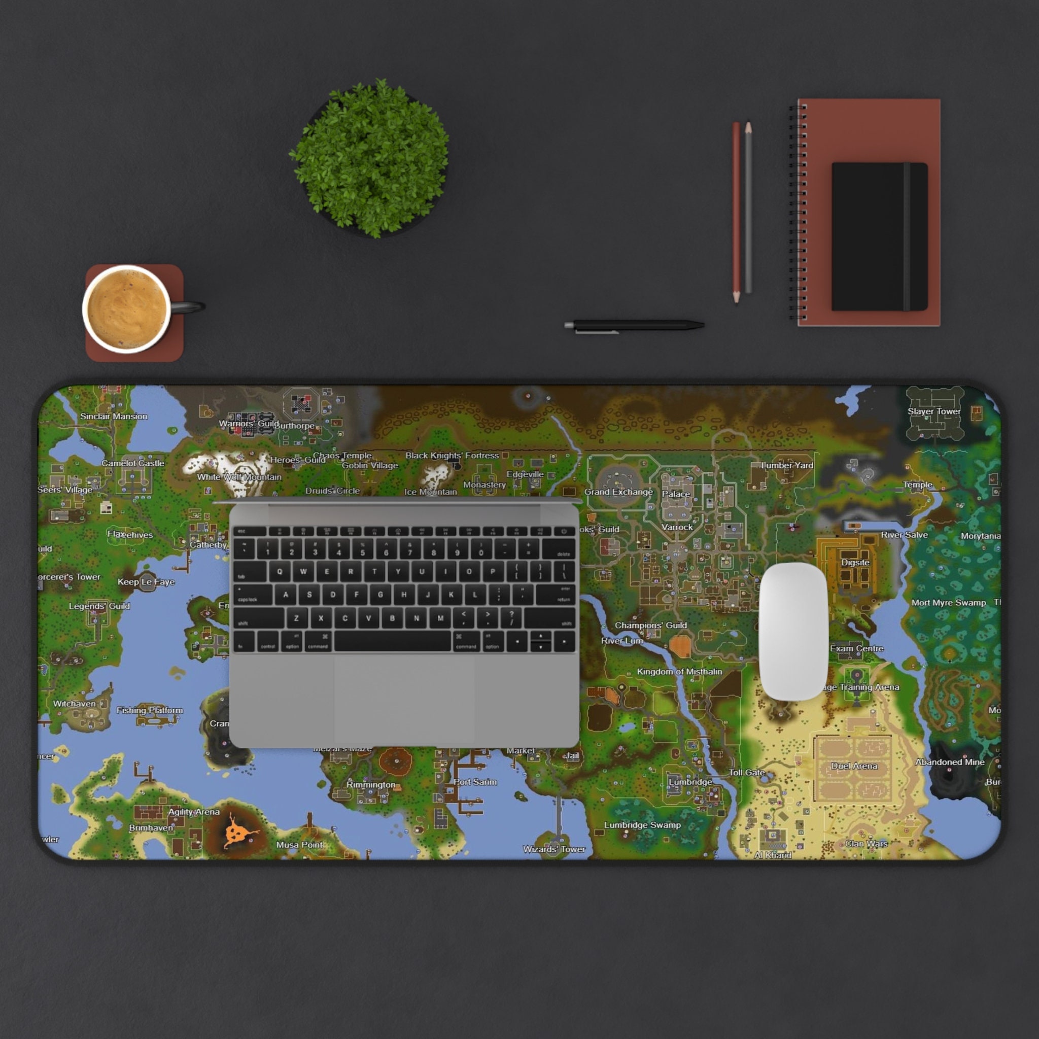 Custom Osrs World Map Desk Mat Runescape World Map Mouse Pad Anime Desk ...