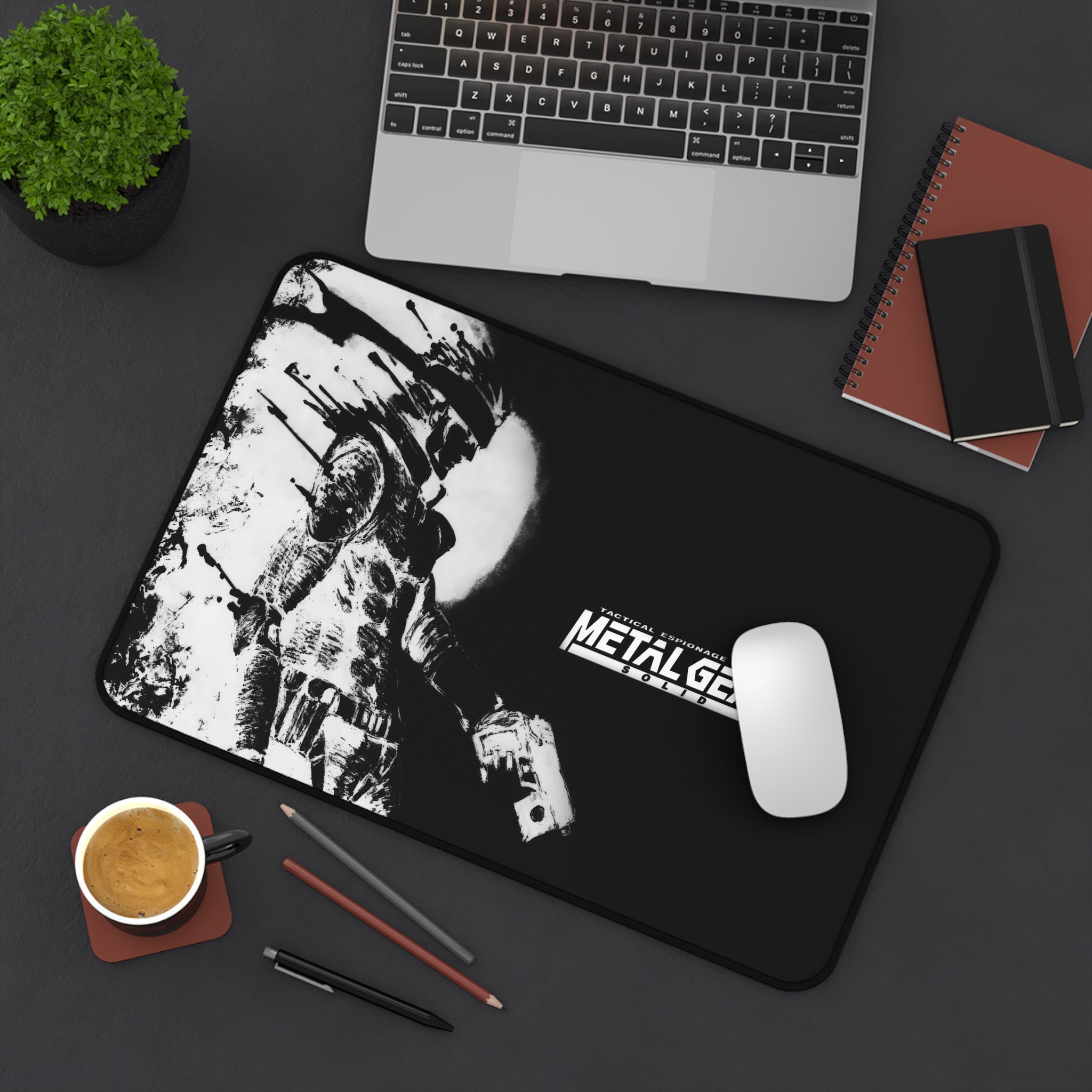 Snake Black and White Desk Mat Metal Gear Solid Desk Mat Anime Desk Mat ...