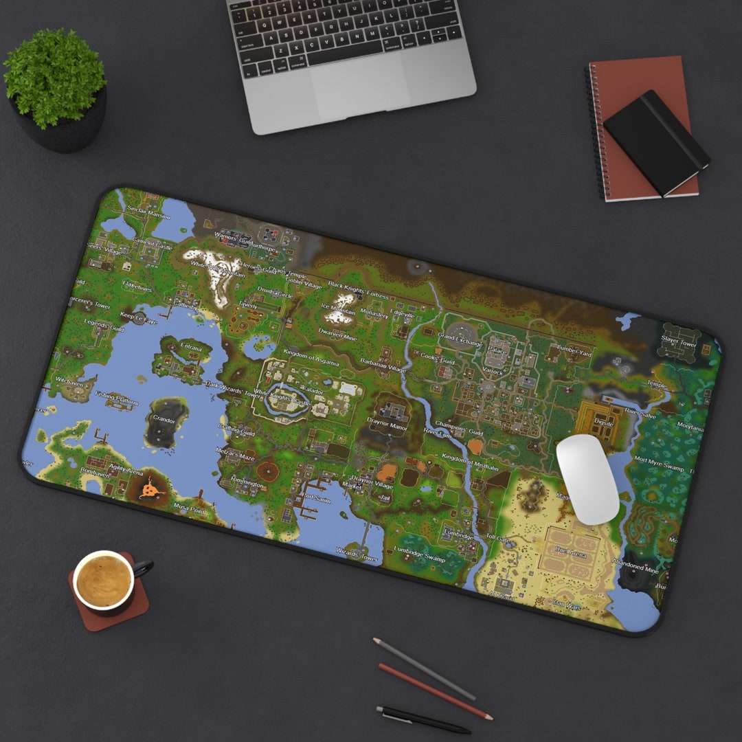 Custom Osrs World Map Desk Mat | Runescape World Map Mouse Pad | Anime ...