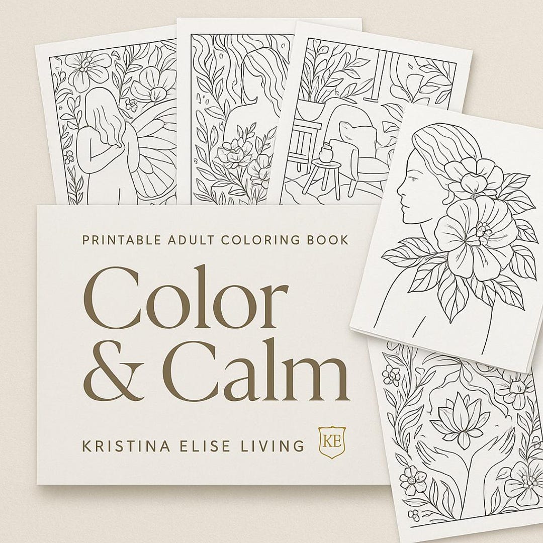 Color Calm Printable Mental Health Coloring Book | 30+ Pages for Adults ...