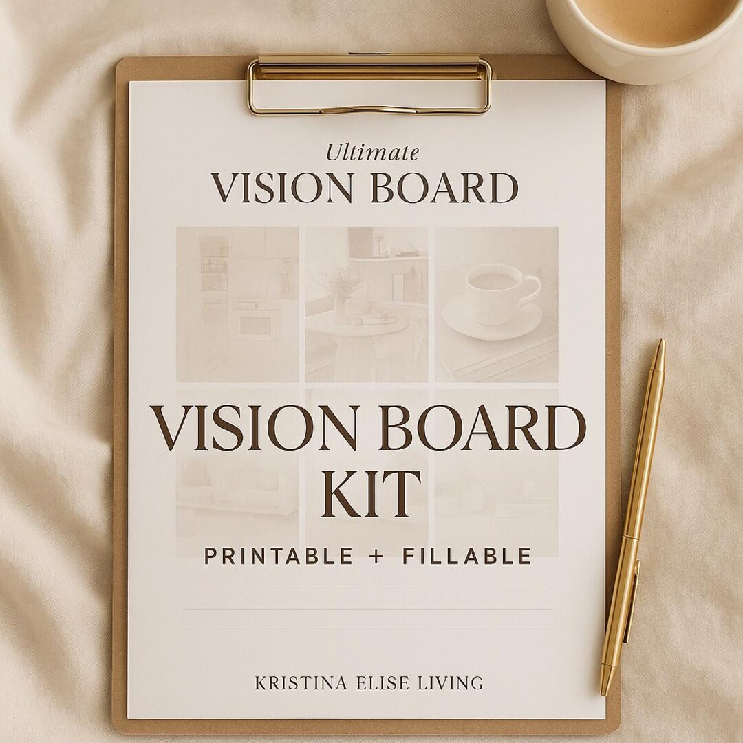 Vision Board Kit Printable 2025 | Fillable Manifestation Journal ...