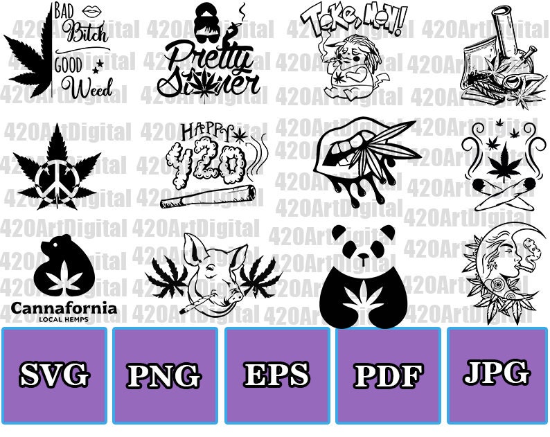 Weed Svg Weed Vector Weed Cutfile Weed Clipart Weed - Etsy Ireland