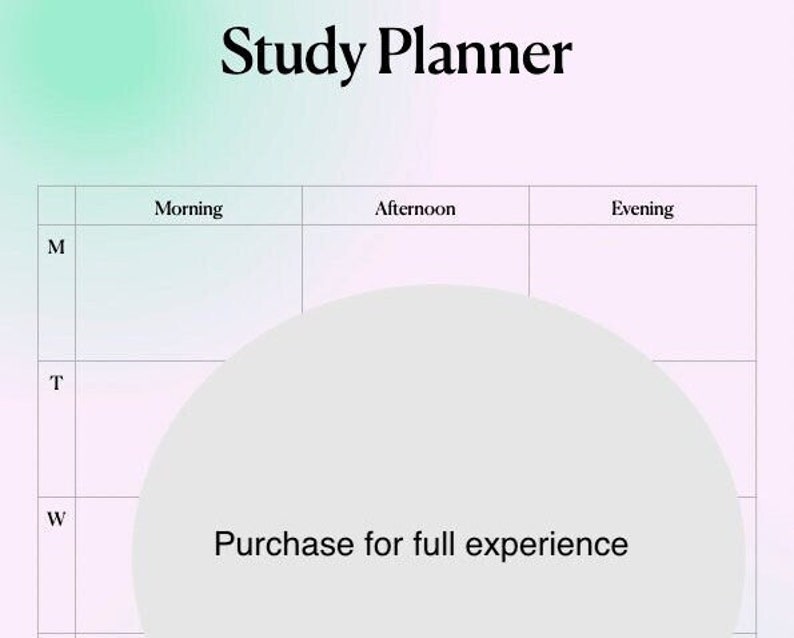 Simple Time-blocking Study Planner - Etsy