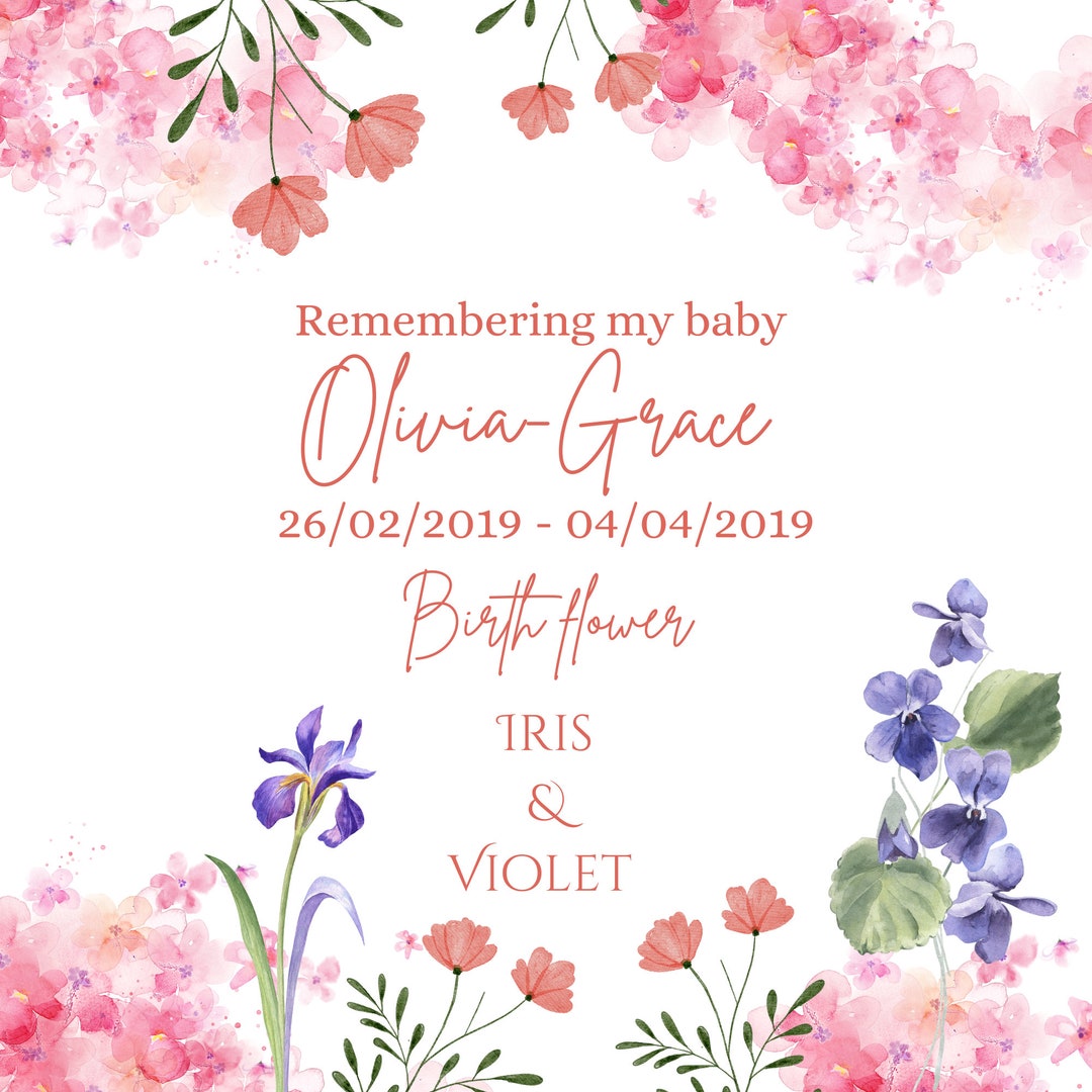 Baby Loss Remembrance Graphics DIGITAL DOWNLOAD, Floral Art, Birth ...