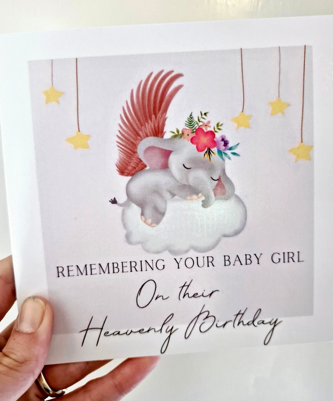 Birthday Card for an Angel Baby Girl, Happy Heavenly Birthday Card ...