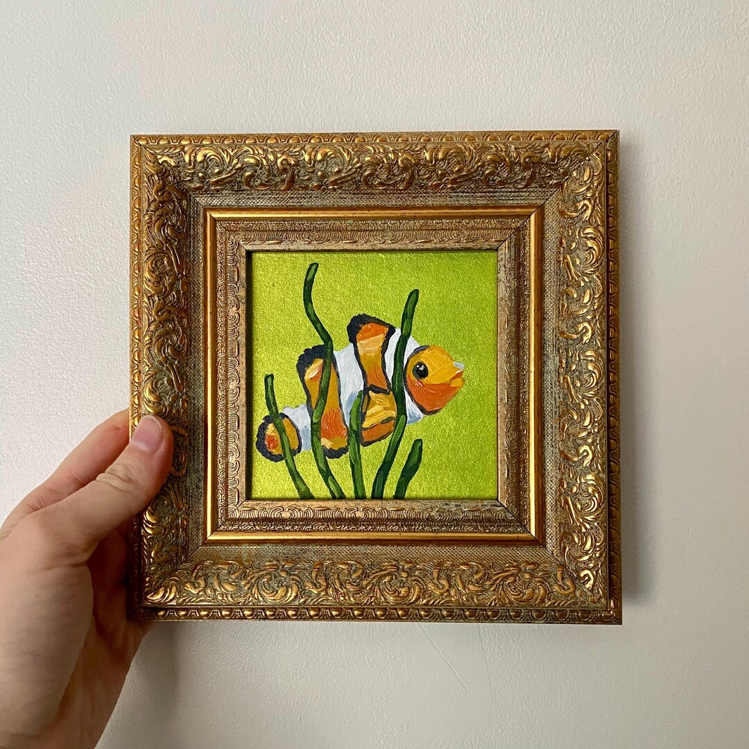 Shy Clown Fish Original Miniature Oil Painting - Etsy