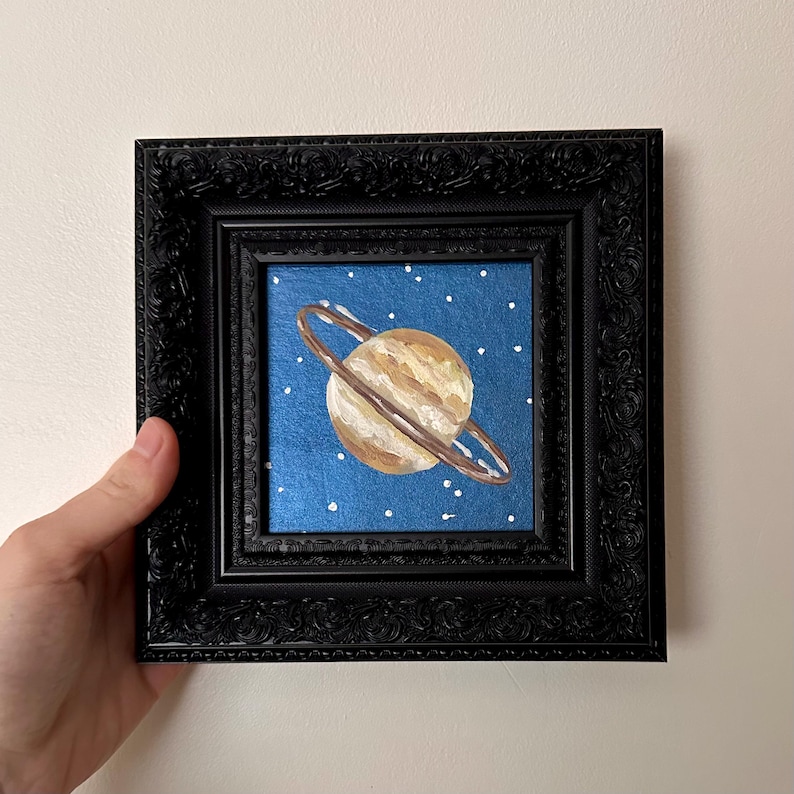 Saturn in the Sky Original Miniature Oil Painting - Etsy