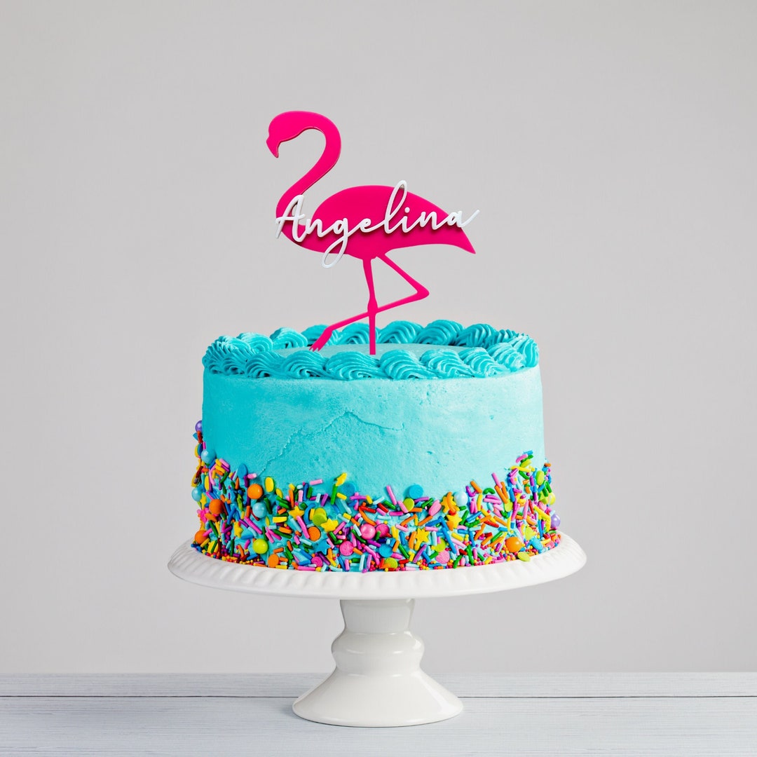 Flamingo Cake Topper, Tropical Birthday Party, Summer Party, Flamingle ...