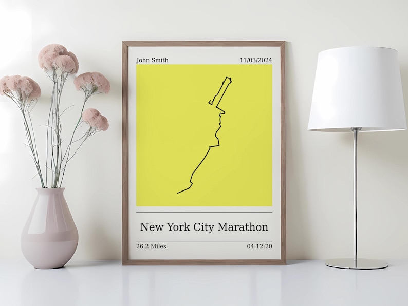 New York City Marathon Route Poster, Personalized Running Time and Name ...