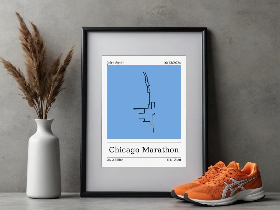 Custom Chicago Marathon Poster, Personalized Running Time and Name ...