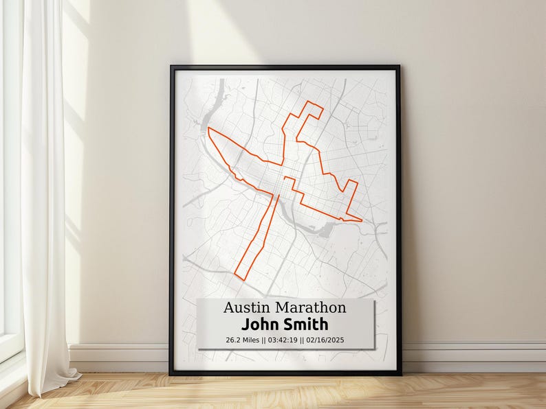 2026 Austin Marathon Custom Map Print - Etsy