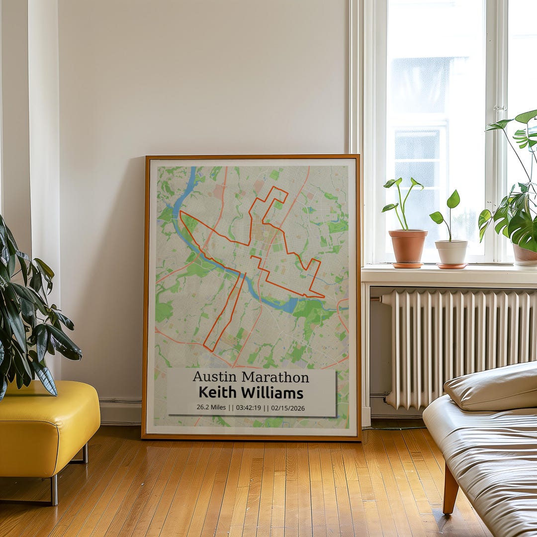 2026 Austin Marathon Custom Map Print - Etsy