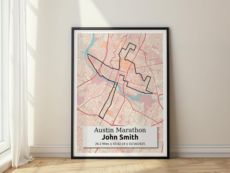 2026 Austin Marathon Custom Map Print - Etsy