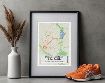 Philadelphia Marathon Custom Map Poster, Personalized Running Time and ...