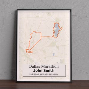 Dallas Marathon Custom Map Poster: Personalized Runner Gift - Etsy