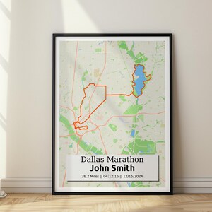 Dallas Marathon Custom Map Poster: Personalized Runner Gift - Etsy