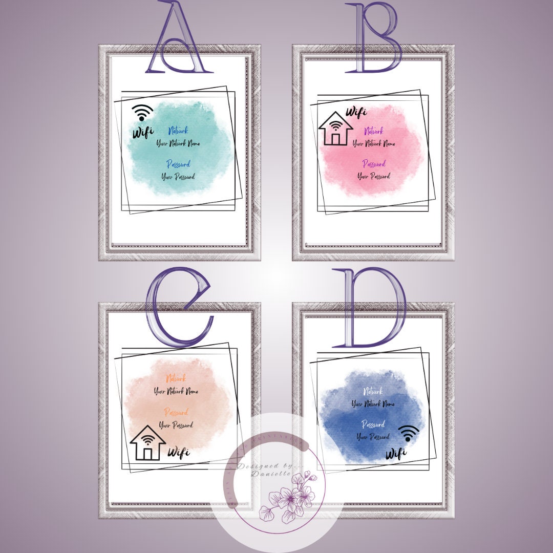 Personalised Wifi Information - Printable Digital Download (PDF) - Etsy