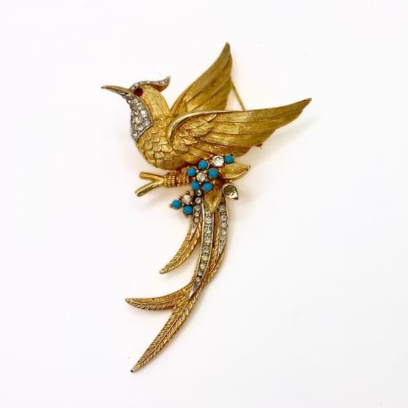1940's Marcel Boucher Bird of Paradise Brooch Set Vintage- Signed ...