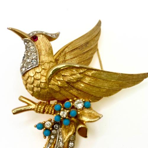 1940's Marcel Boucher Bird of Paradise Brooch Set Vintage- Signed ...