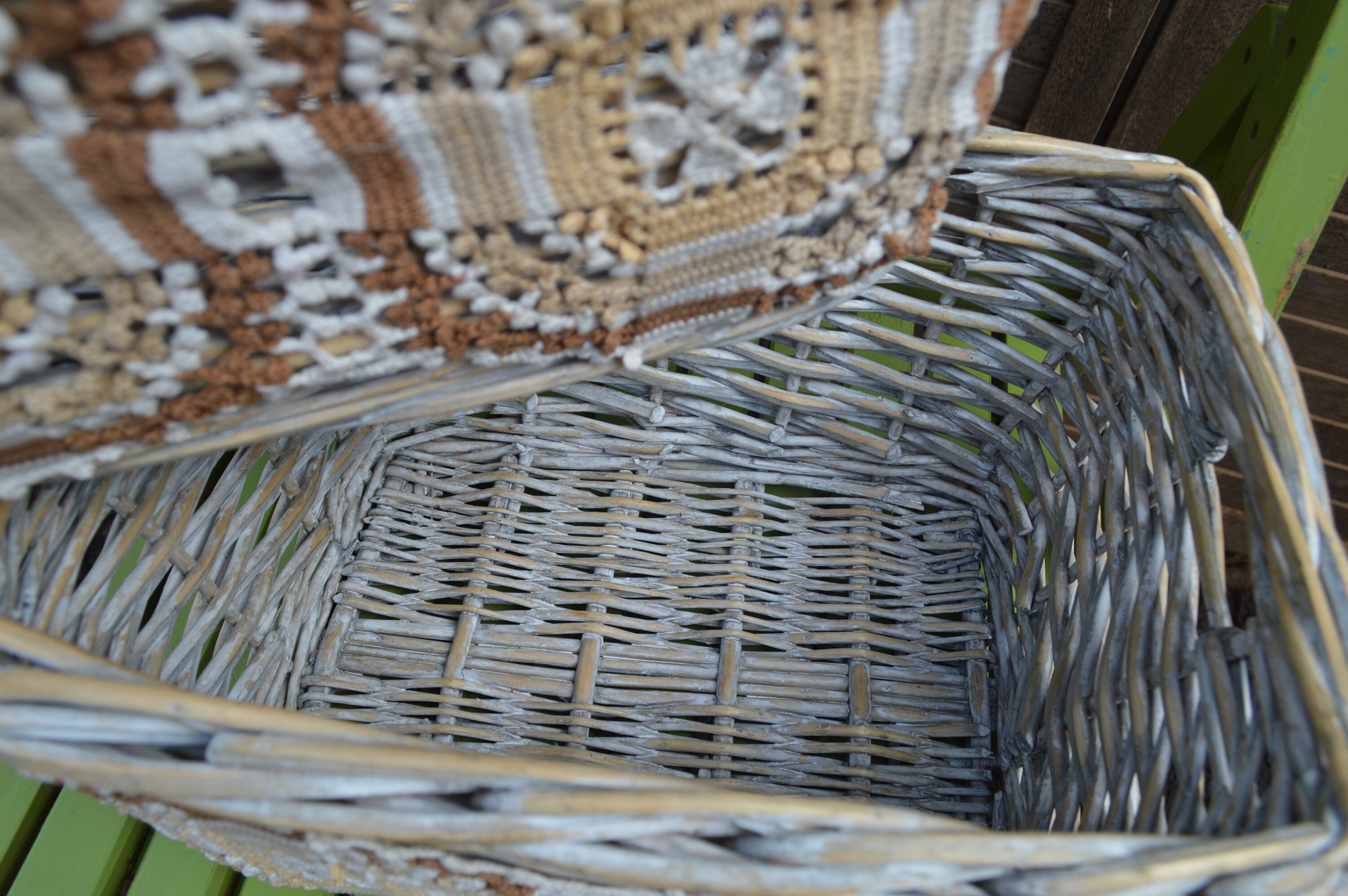 2 Wicker Bohemian Vintage Storage Baskets Decorative Baskets Farmhouse ...