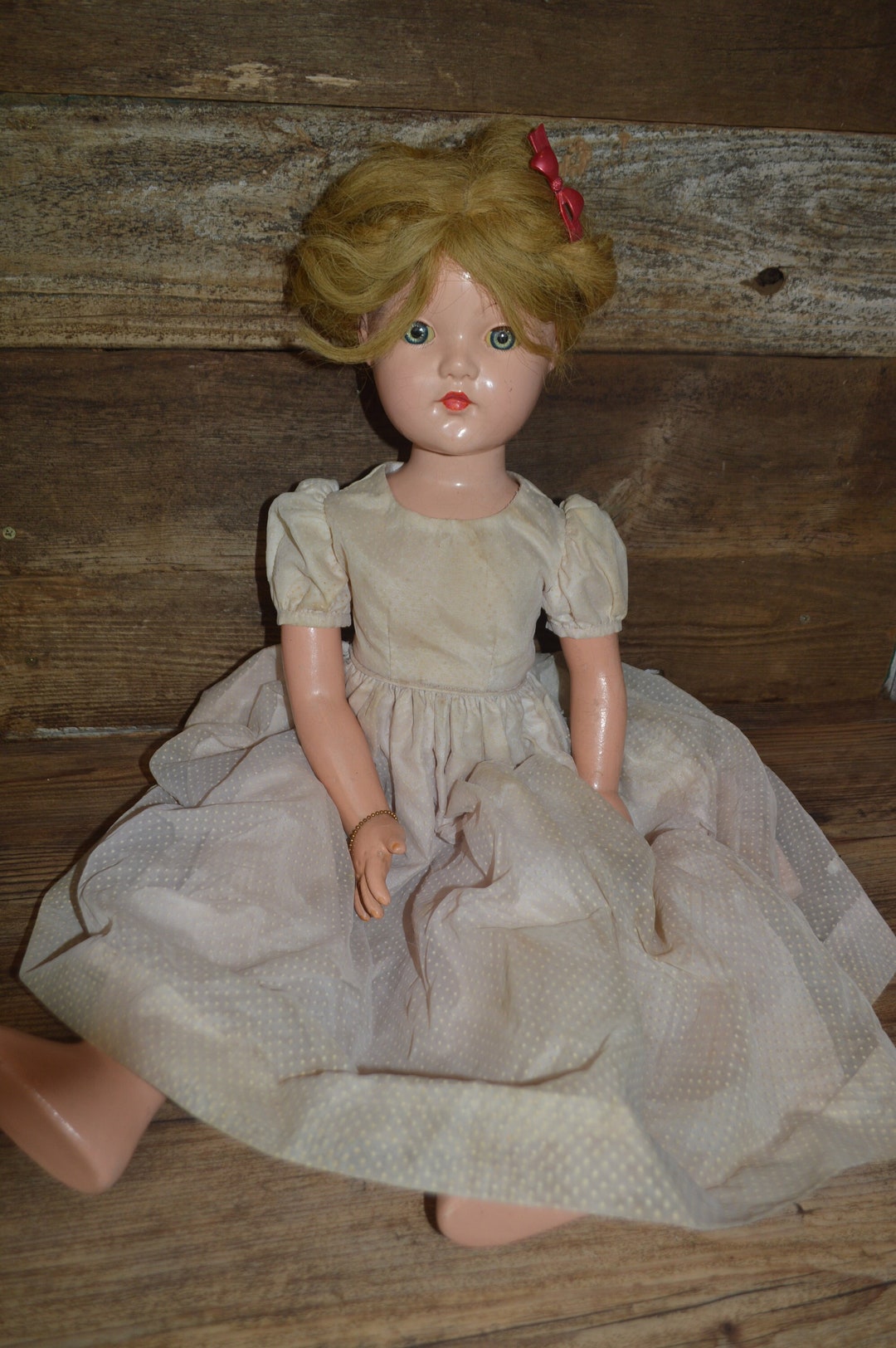 Antique 1940's Sleepy Eyed Effanbee Anne Shirley Blue Eyed Composition ...