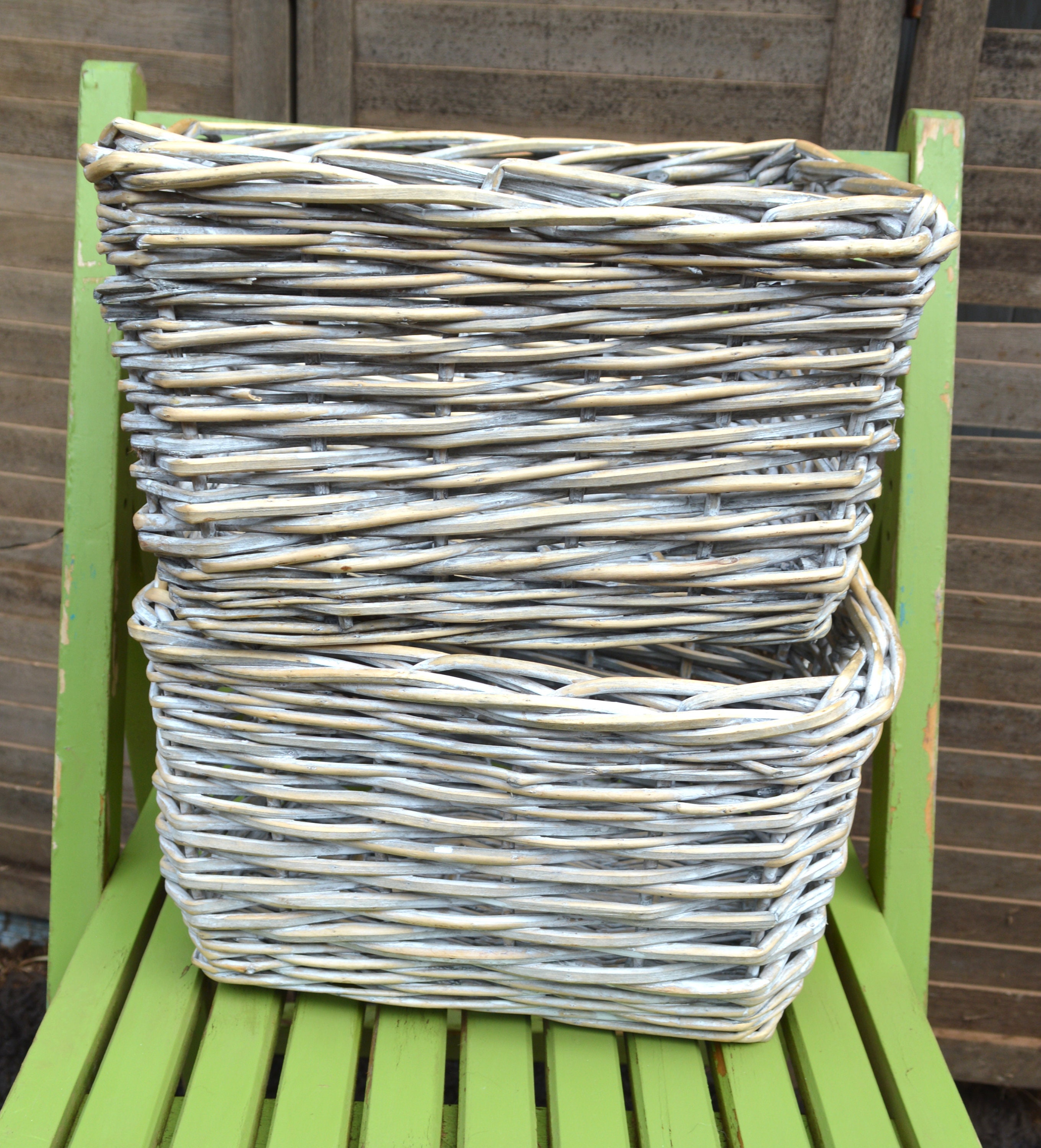 2 Wicker Bohemian Vintage Storage Baskets Decorative Baskets Farmhouse ...