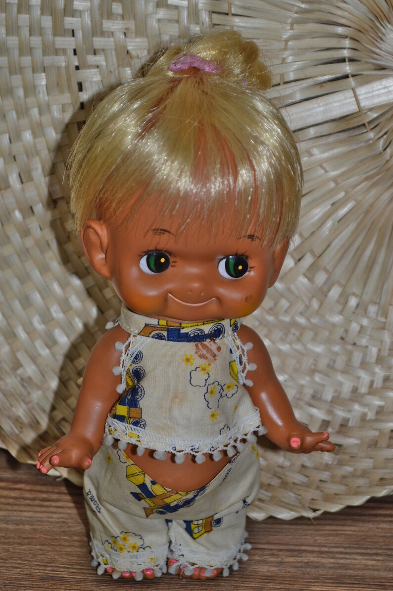 Blonde Haired Tan Sekiguchi Vinyl 70's Kewpie Style Made in Japan Doll ...