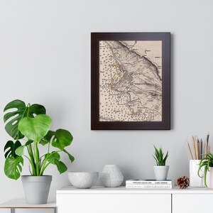 Old Nautical Chart of the Gulf of Trieste, Italy Framed Vintage Wall ...