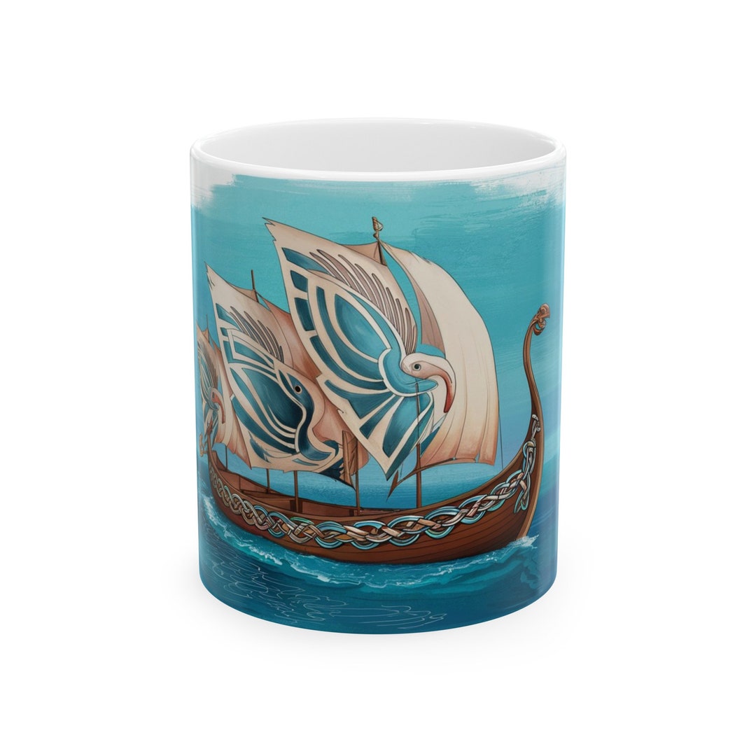 Celtic Viking Longship Ceramic Mug, (11oz, 15oz) - Etsy