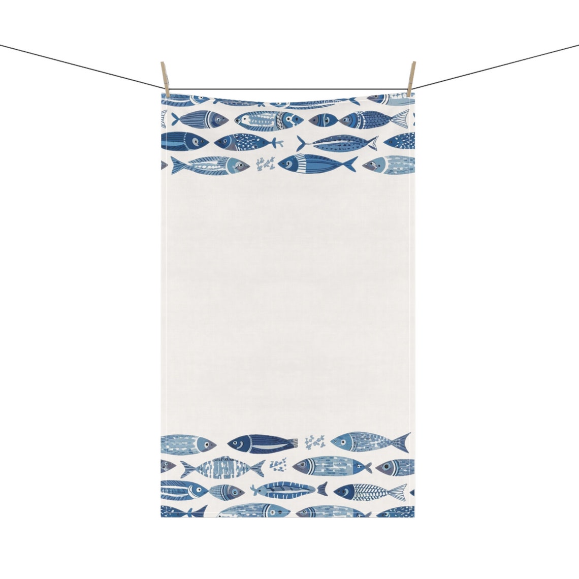 Nautical Themed Kitchen Towel With Blue Fish - Etsy