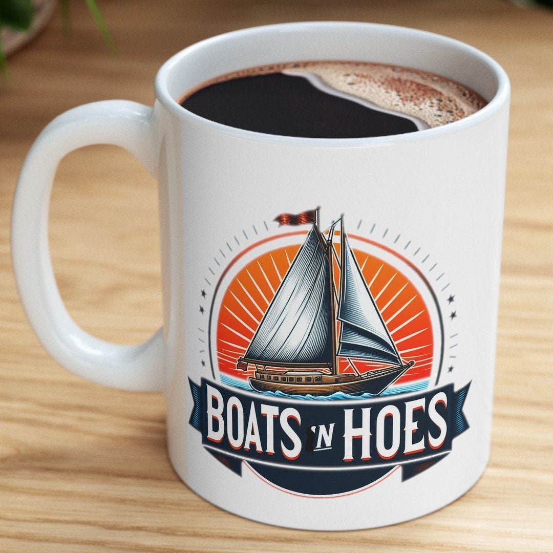 Boats & Hoes Coffee Mug Fathers Day Gift for Dad Ceramic Boats and Hoes ...
