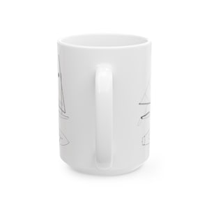 Sunfish Sailboat Dinghy With Drawing and Specs Ceramic Mug, (11oz, 15oz ...