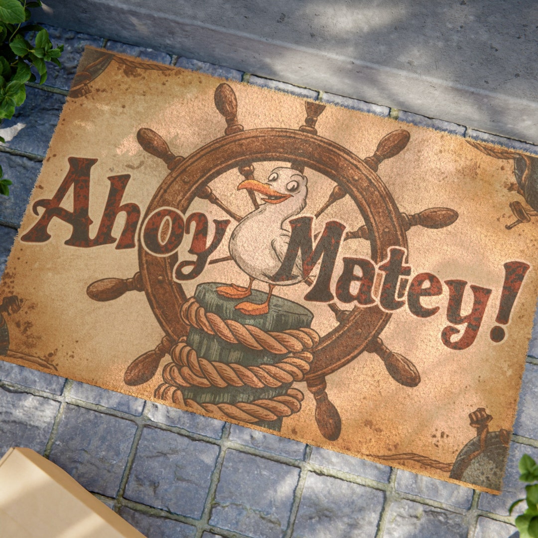 Ahoy Matey Nautical Themed Door and Welcome Mat - Etsy