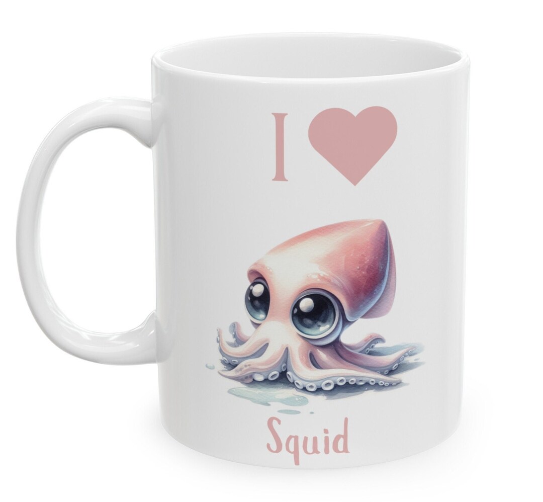 I Heart Squid Ceramic Coffee Mug, 11oz - Etsy