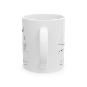 Sunfish Sailboat Dinghy With Drawing and Specs Ceramic Mug, (11oz, 15oz ...
