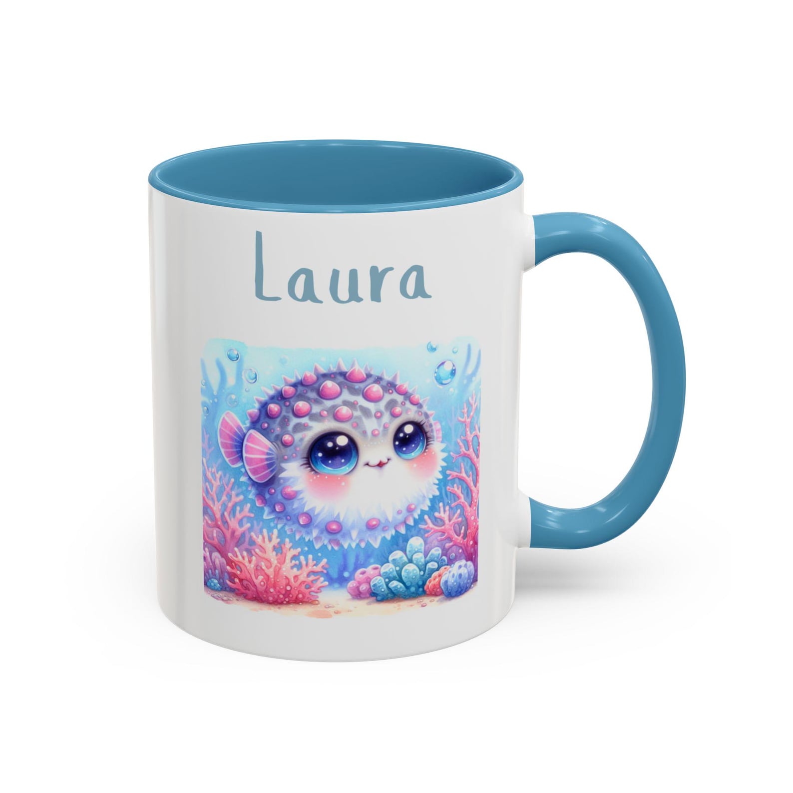 Cute Customized Puffer Fish Coffee Cup 2 - Etsy