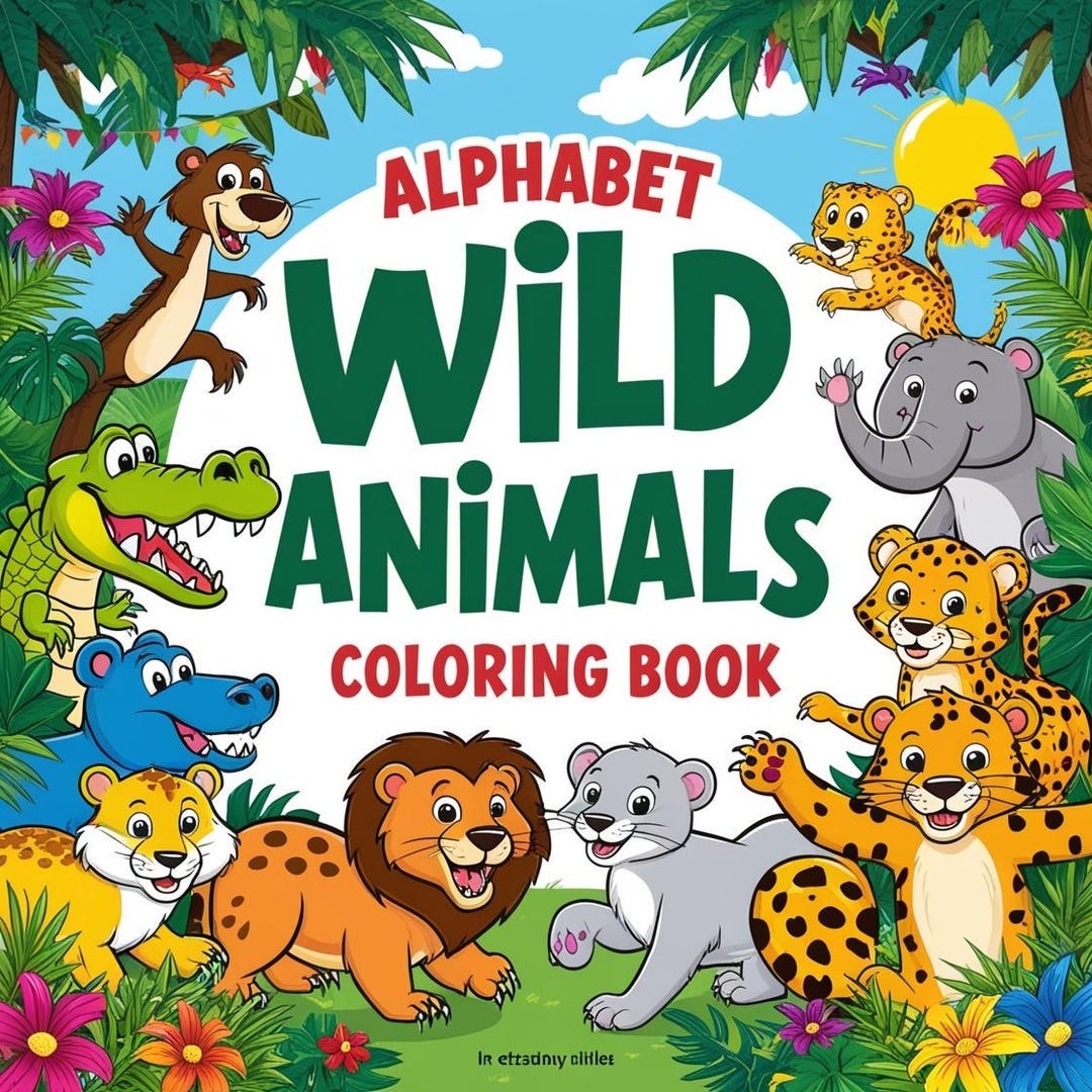 Alphabet Wild Animals Coloring and Activity Book for Kids Fun ...